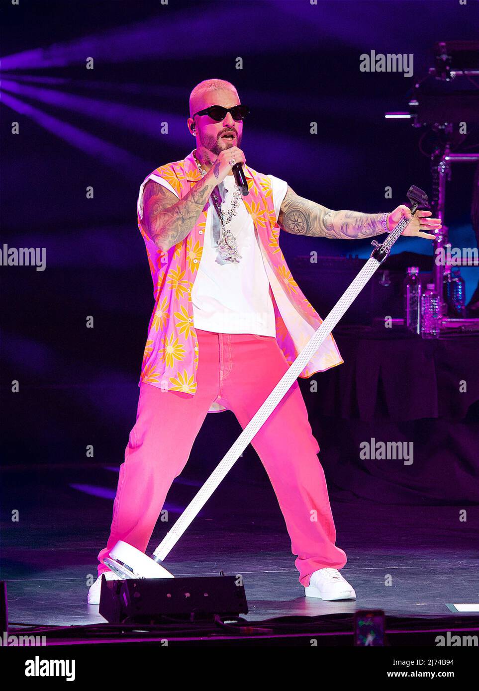 HOLLYWOOD, FL - MAY 5: Maluma performs during the Formula 1 Miami Grand ...