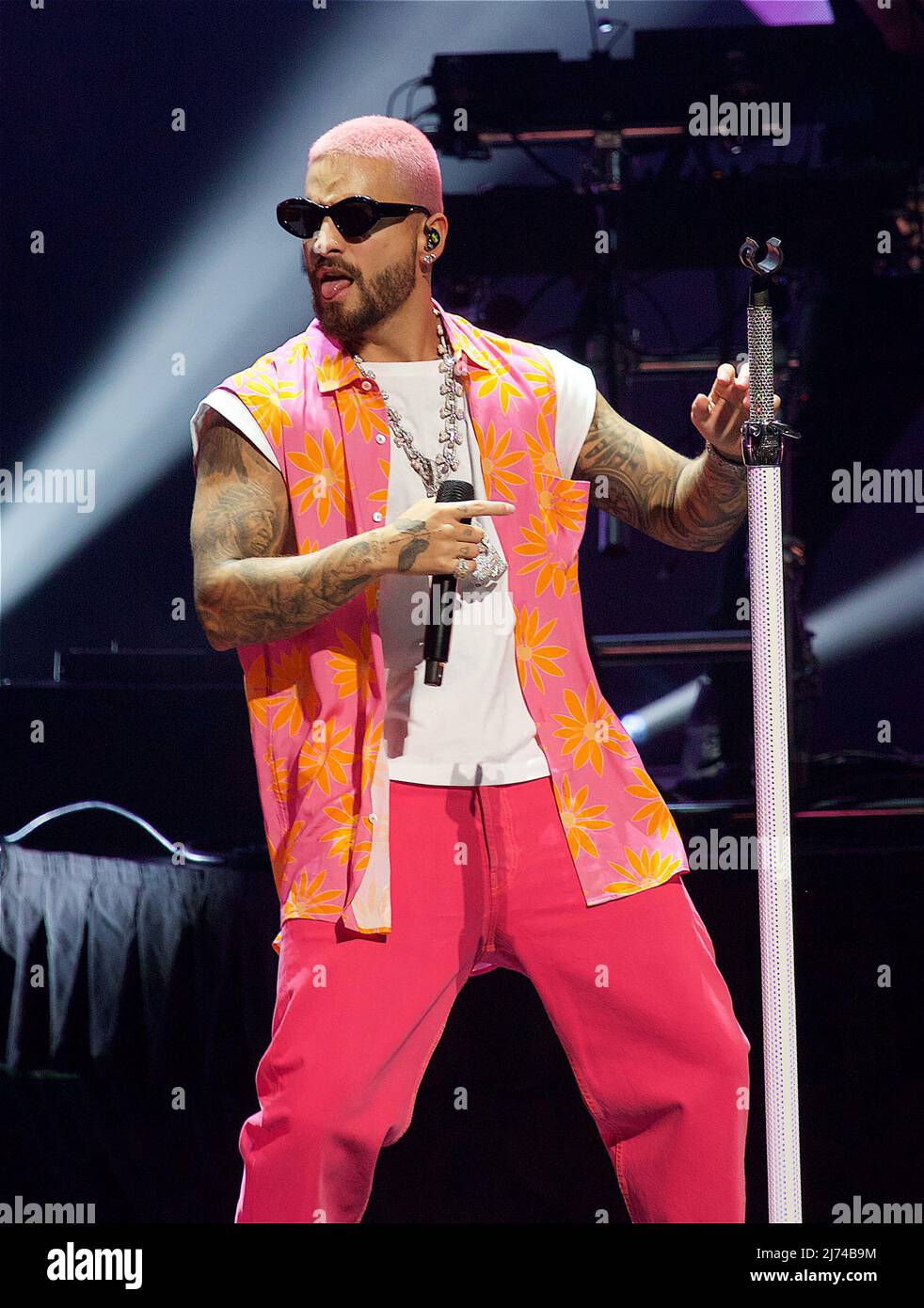 HOLLYWOOD, FL - MAY 5: Maluma performs during the Formula 1 Miami Grand ...