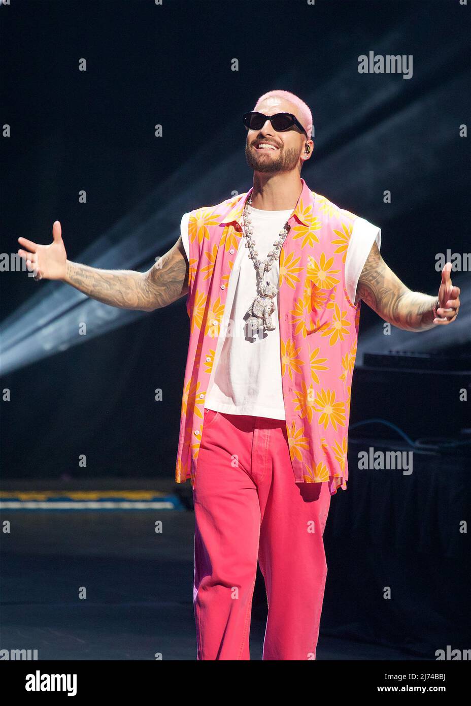 HOLLYWOOD, FL - MAY 5: Maluma performs during the Formula 1 Miami Grand ...