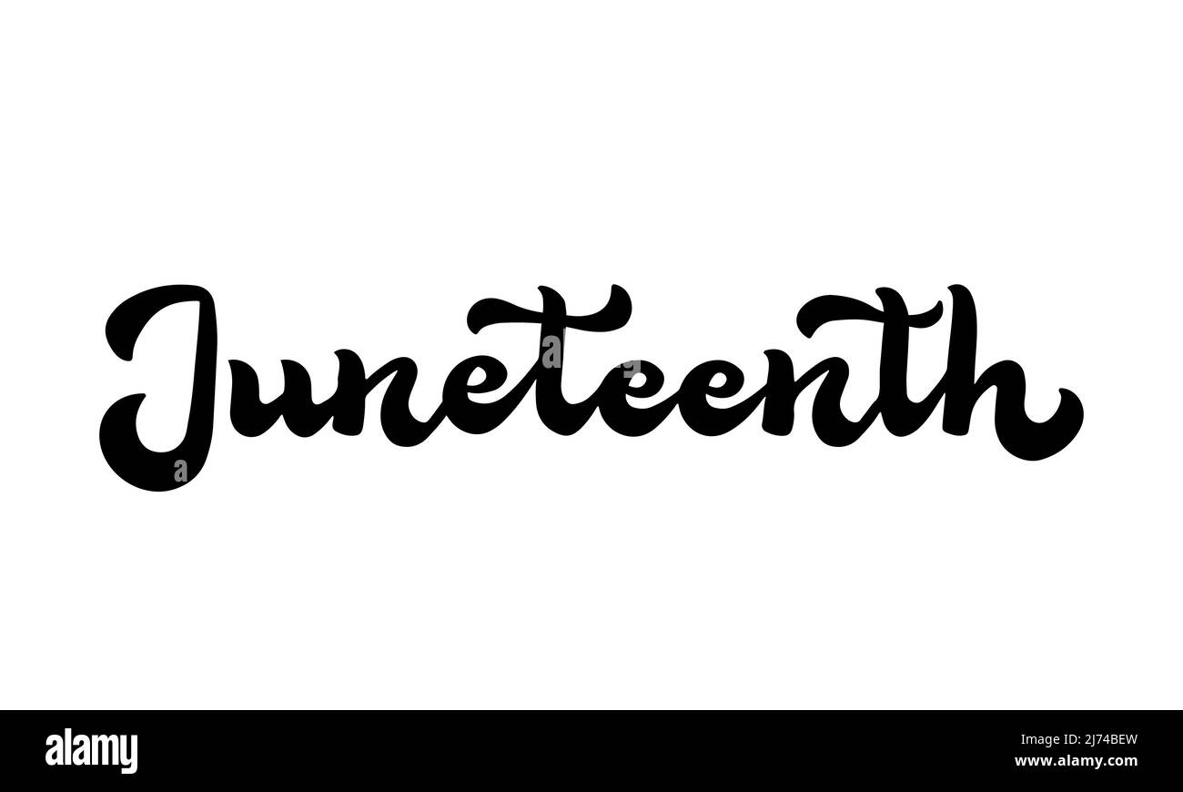 Juneteenth calligraphy lettering isolated on white. African American ...