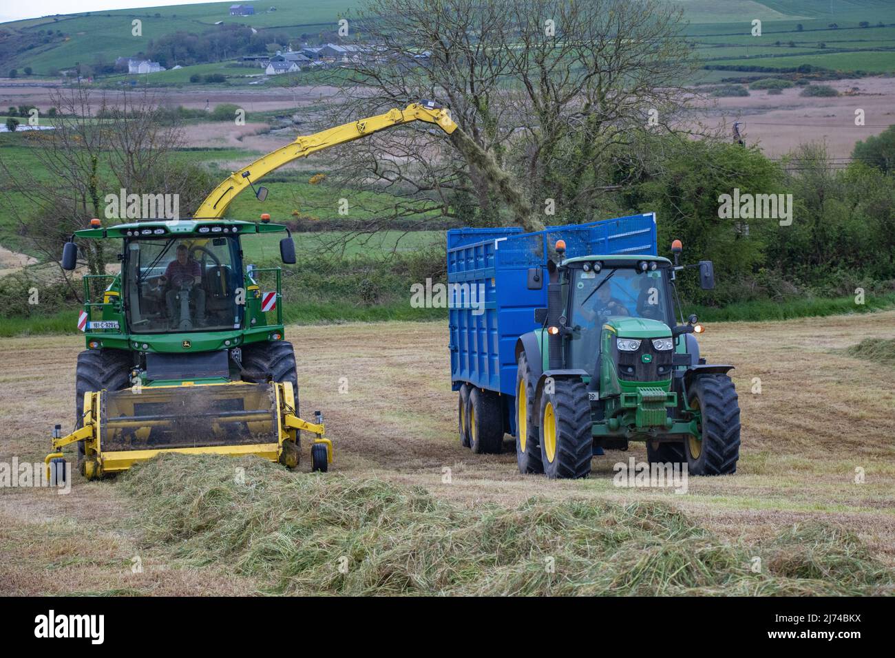 John Deere 8600, 1st cut silage 2022, near Lislevane, West Cork Stock ...