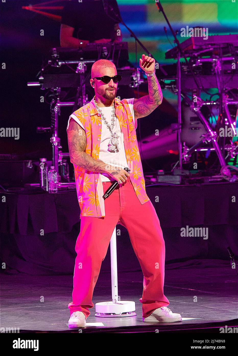 HOLLYWOOD, FL - MAY 5: Maluma performs during the Formula 1 Miami Grand ...