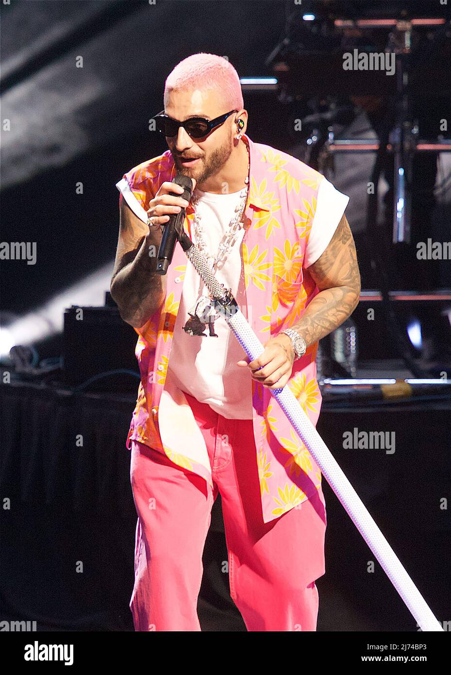 HOLLYWOOD, FL - MAY 5: Maluma performs during the Formula 1 Miami Grand ...