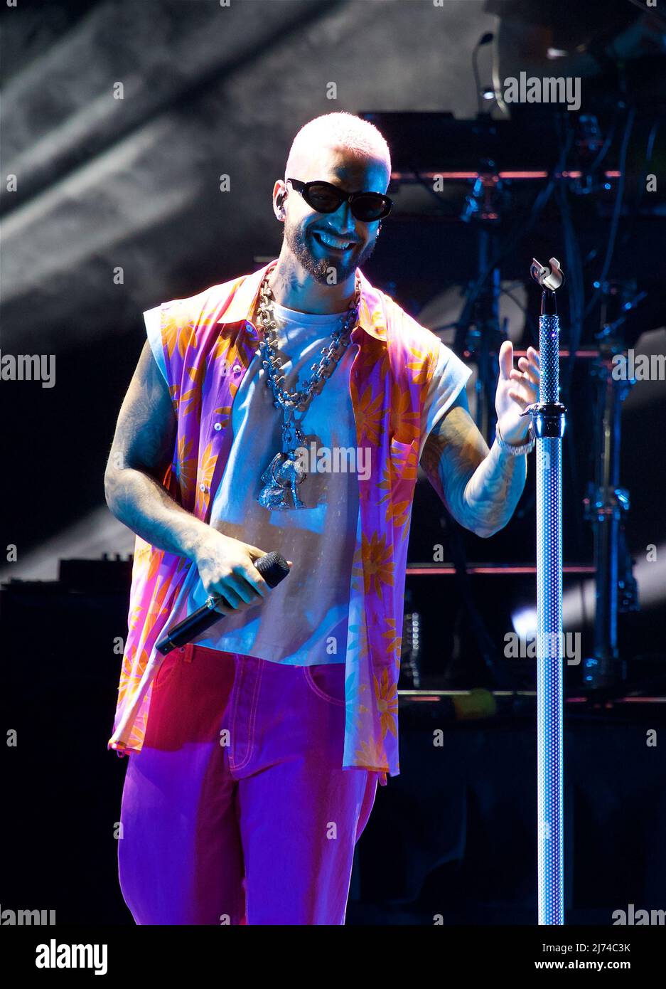 HOLLYWOOD, FL - MAY 5: Maluma performs during the Formula 1 Miami Grand ...