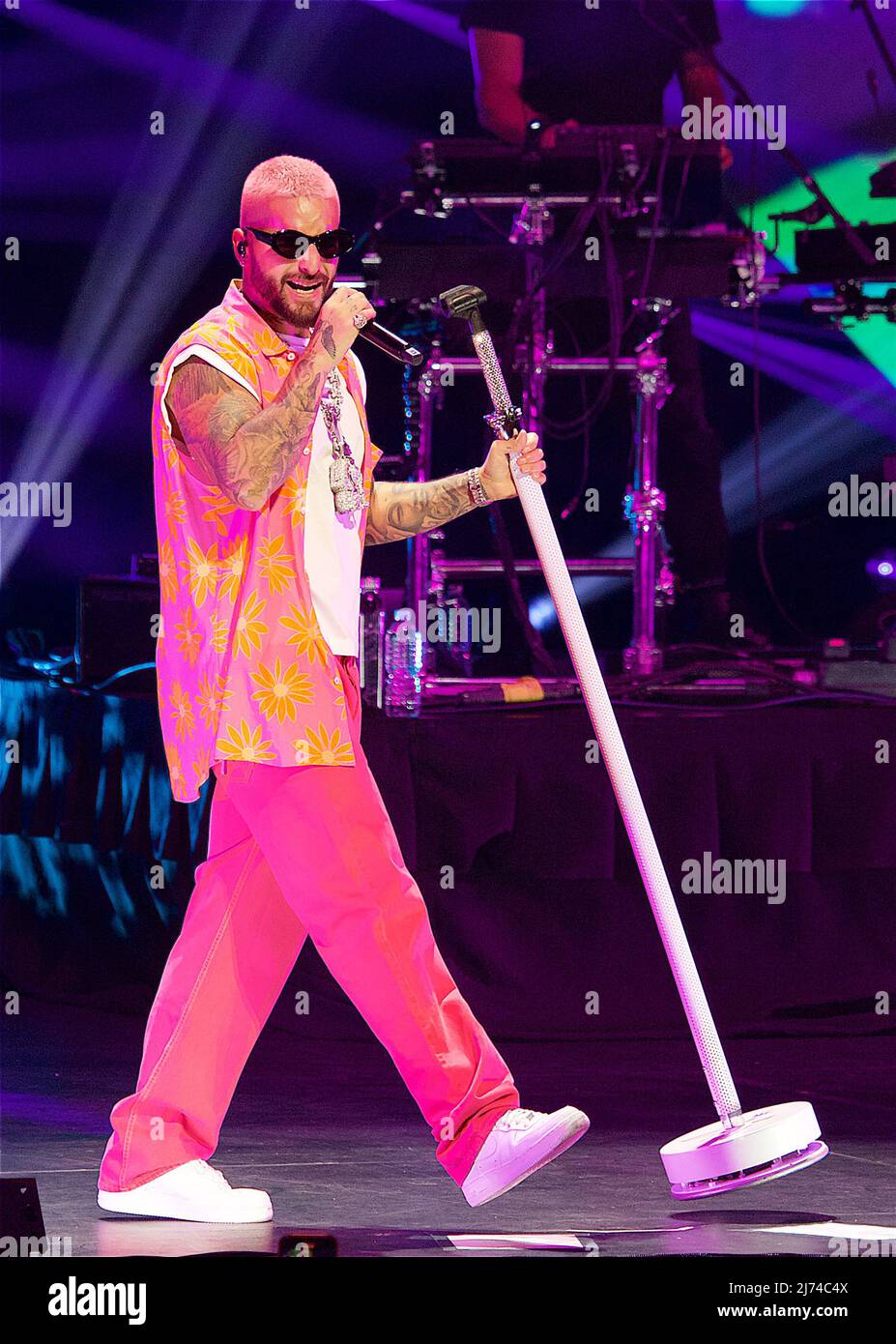 HOLLYWOOD, FL - MAY 5: Maluma performs during the Formula 1 Miami Grand ...