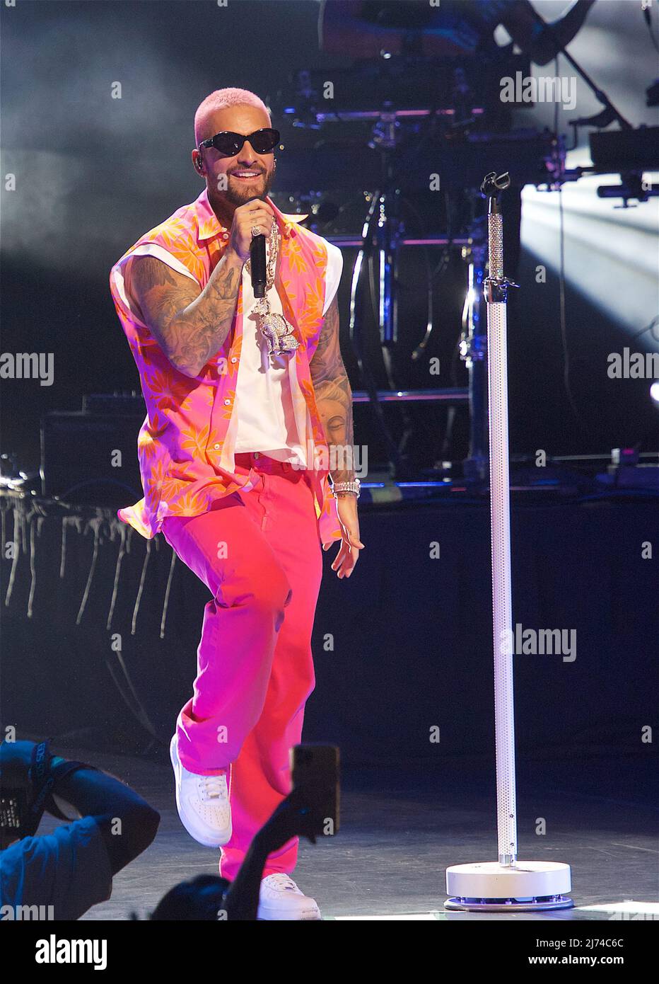 HOLLYWOOD, FL - MAY 5: Maluma performs during the Formula 1 Miami Grand ...