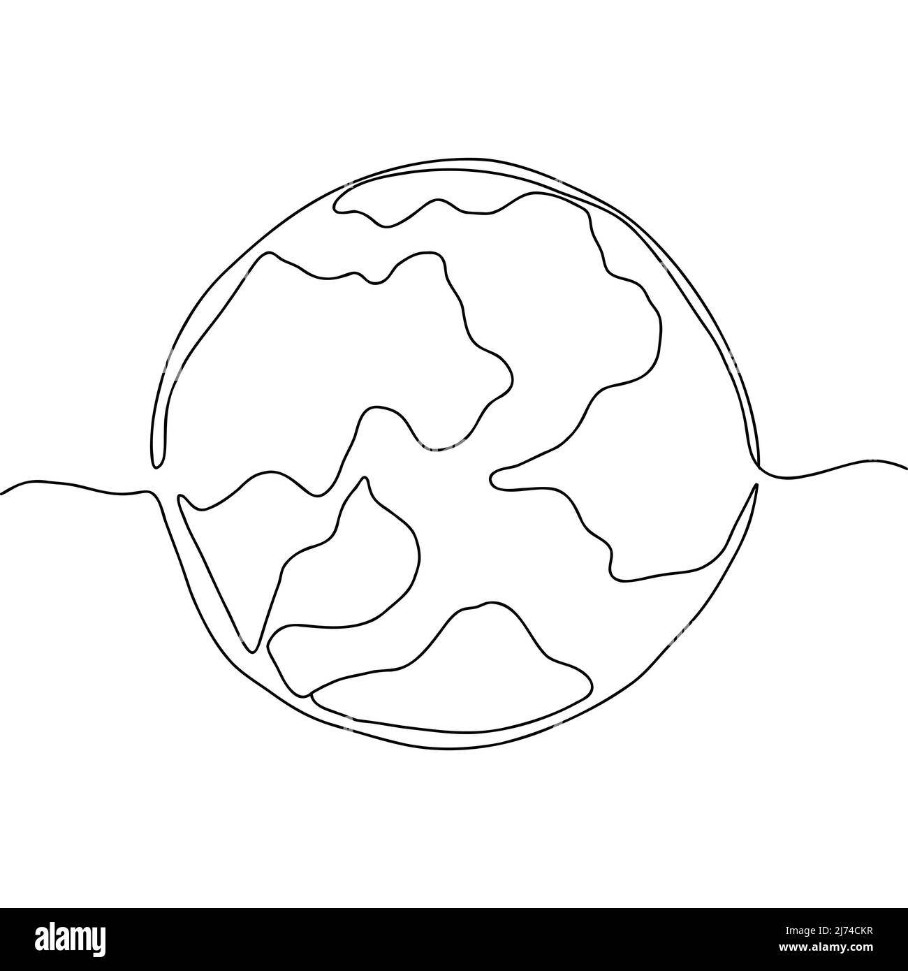 Line drawing world map hi-res stock photography and images - Alamy