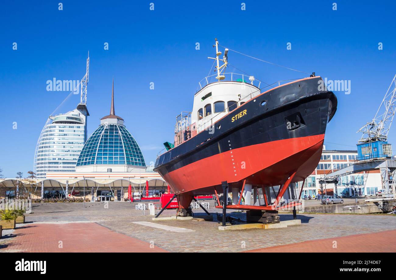 Historic ship in the old harbor of Bremerhaven, Germany Stock Photo - Alamy
