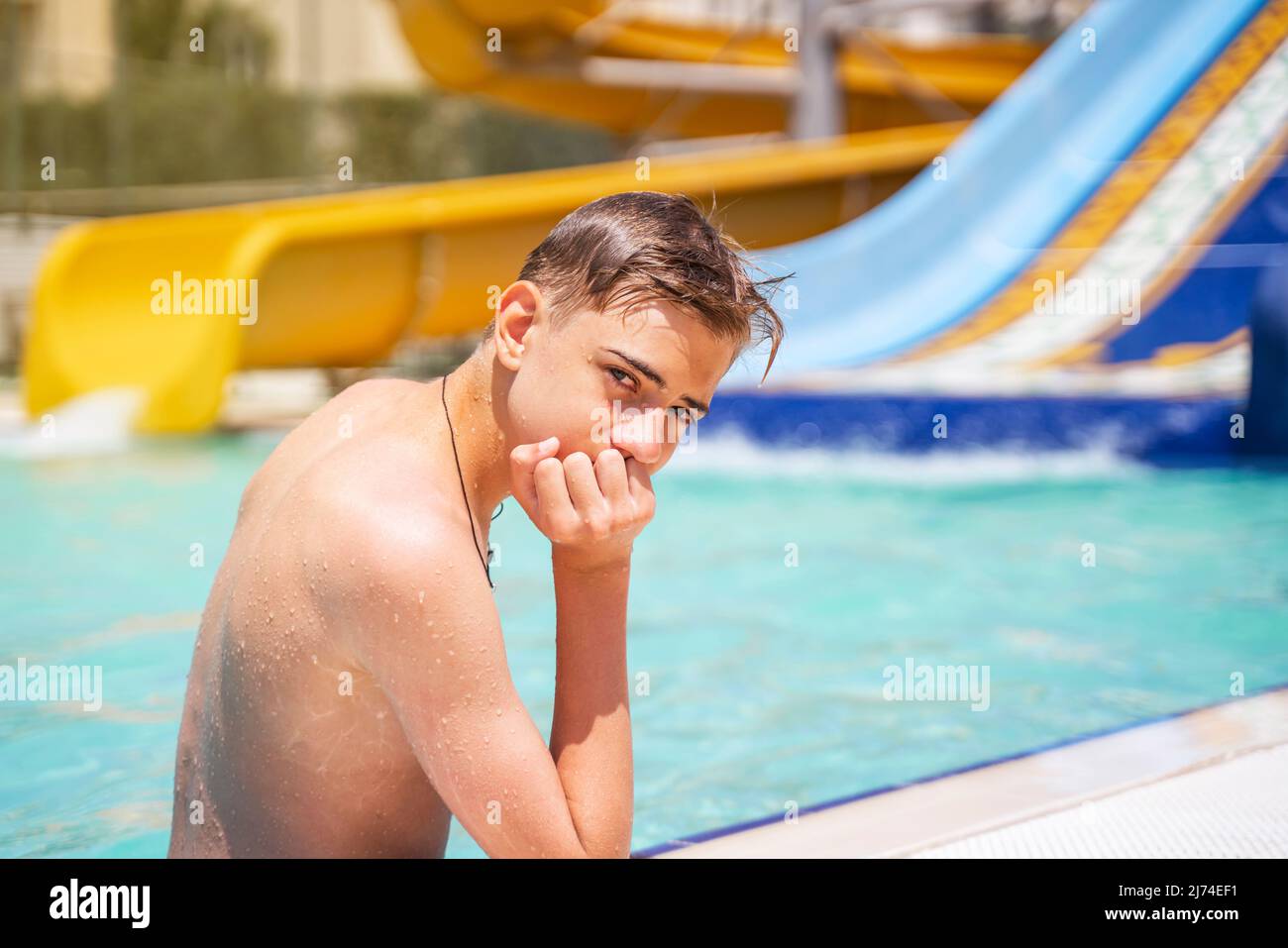 Teenager portrait swimming pool hi-res stock photography and images - Alamy
