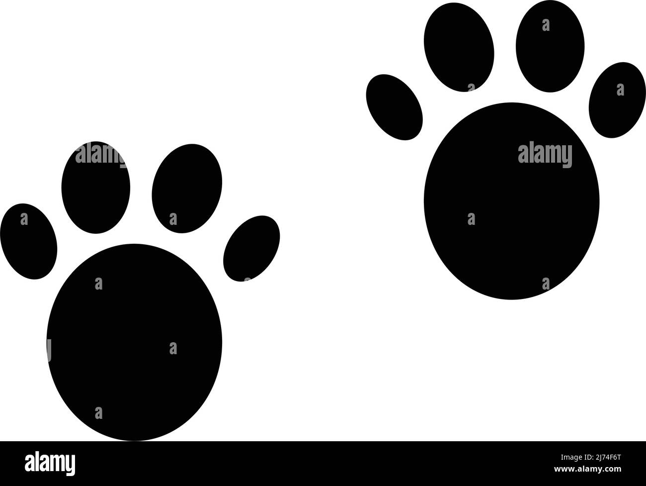 Two paw prints silhouette icon. A paw print icon. Editable vector Stock ...