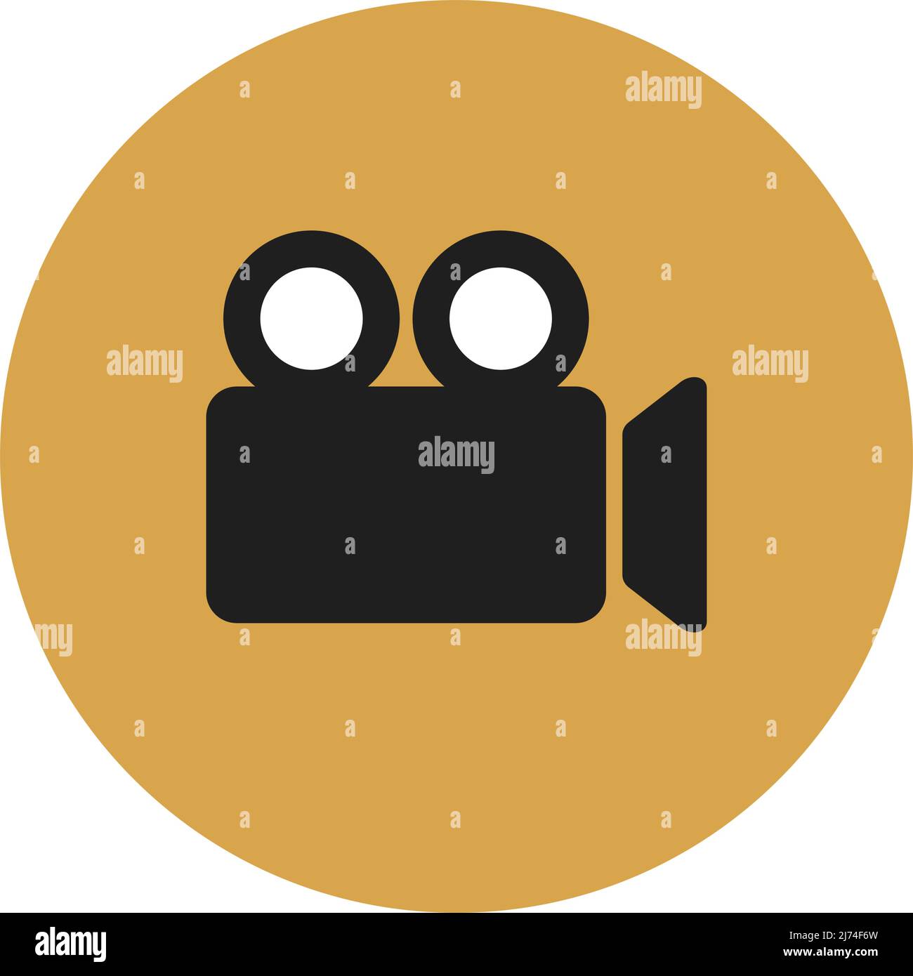 Cinema camera icon. A round cinematography icon. Editable vector Stock ...