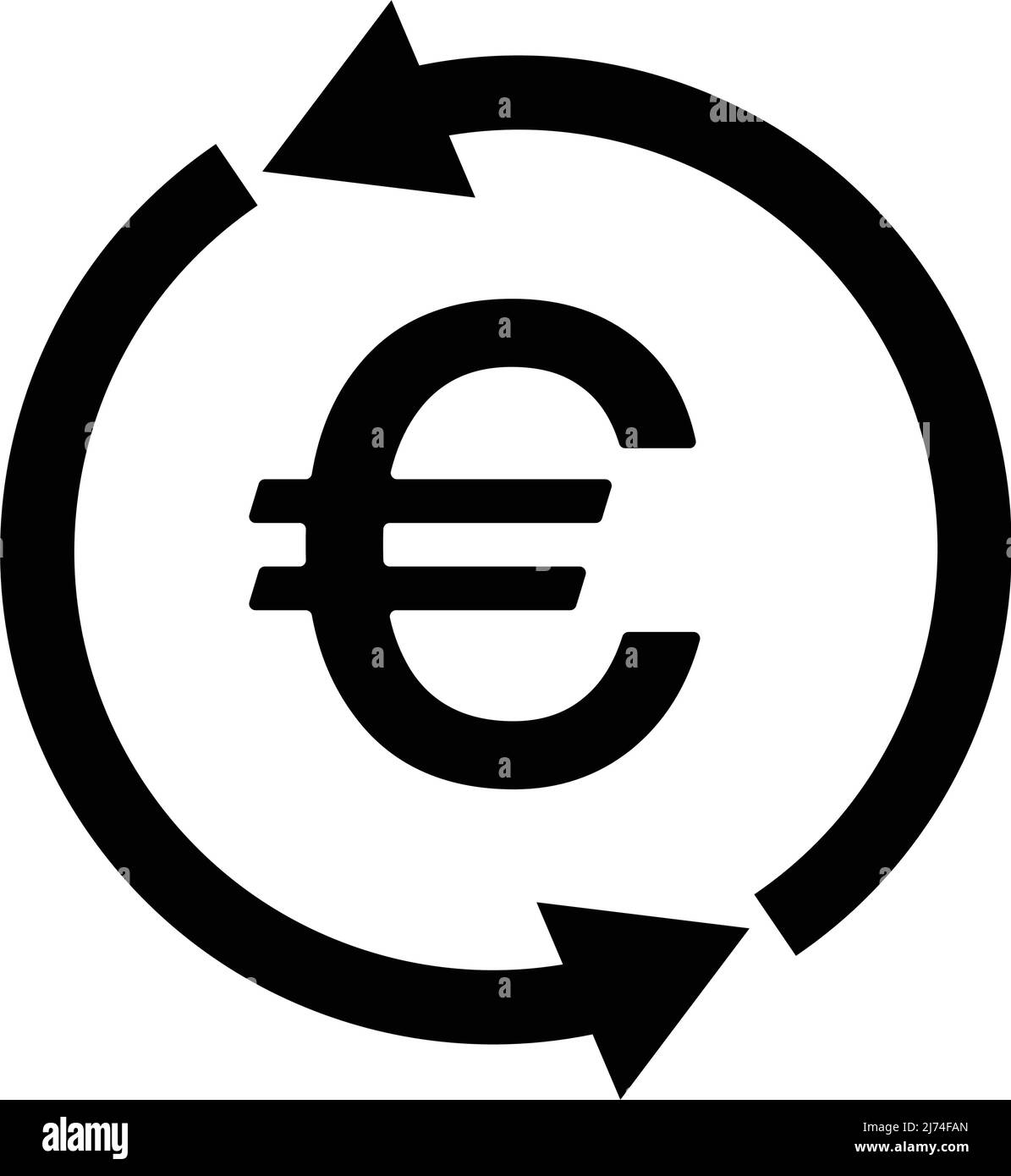 Rotating arrow and euro icons. Currency exchange and exchange rates ...