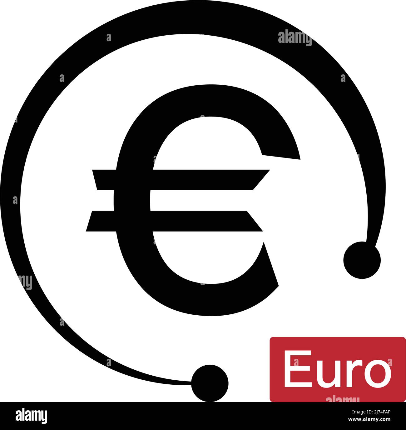 Stylish euro icons. Money and currency. Editable vector Stock Vector ...