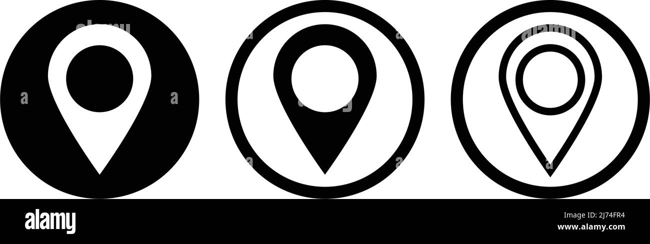 Icon set of round map pins. Editable vector Stock Vector Image & Art ...