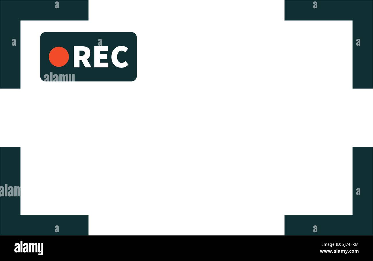REC logo and frame icons during recording and filming. Editable vector ...