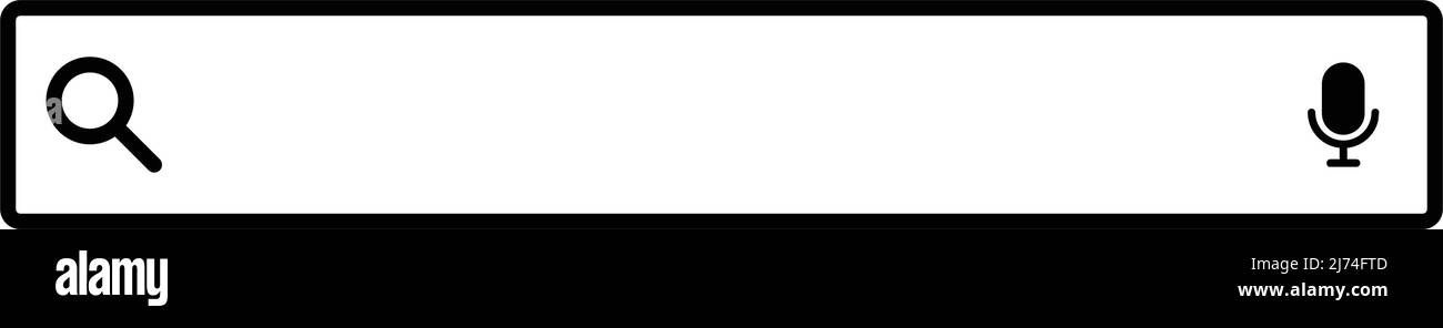 Search bar, magnifying glass and microphone. Editable vectors Stock ...