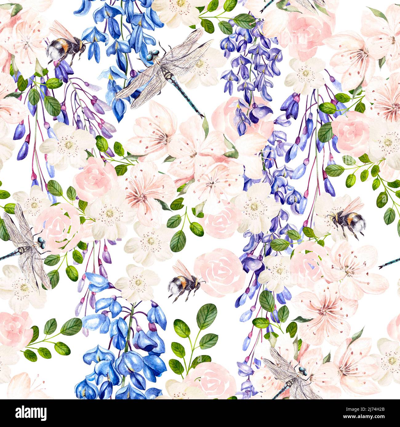 Wisteria flower pattern hi-res stock photography and images - Alamy