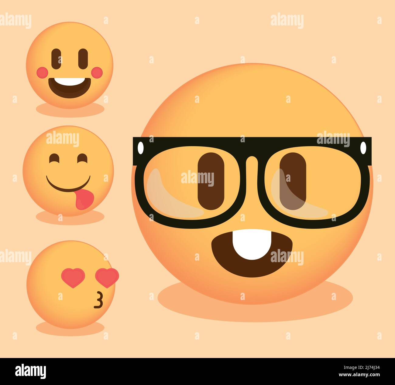 Flat nerd emoji hi-res stock photography and images - Alamy