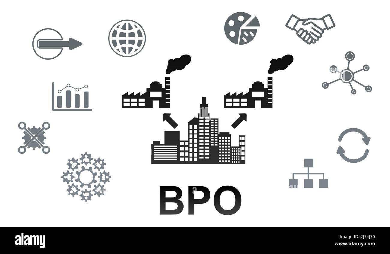 Illustration of a bpo concept Stock Photo - Alamy