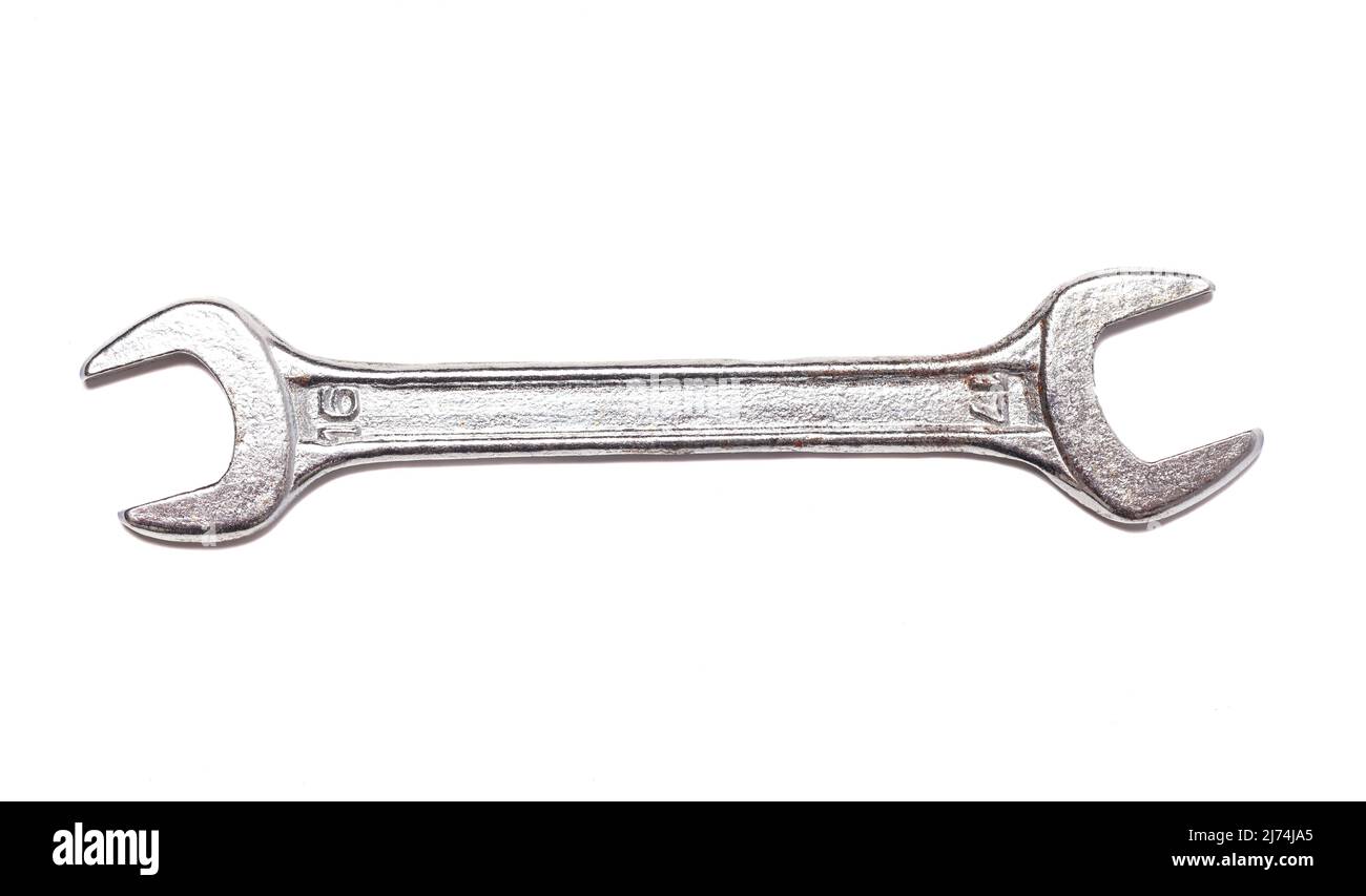 Wrench metal spanner isolated on white background Stock Photo - Alamy