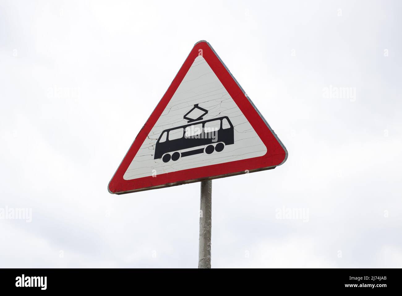 Caution tram hi-res stock photography and images - Alamy