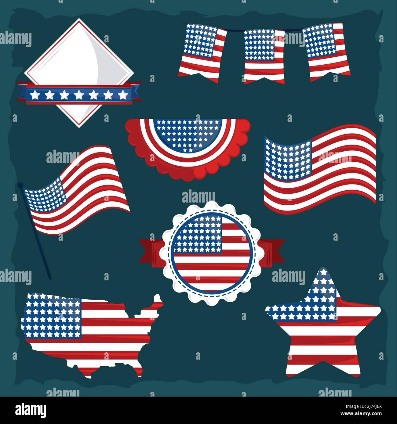 set of USA independence Stock Vector Image & Art - Alamy