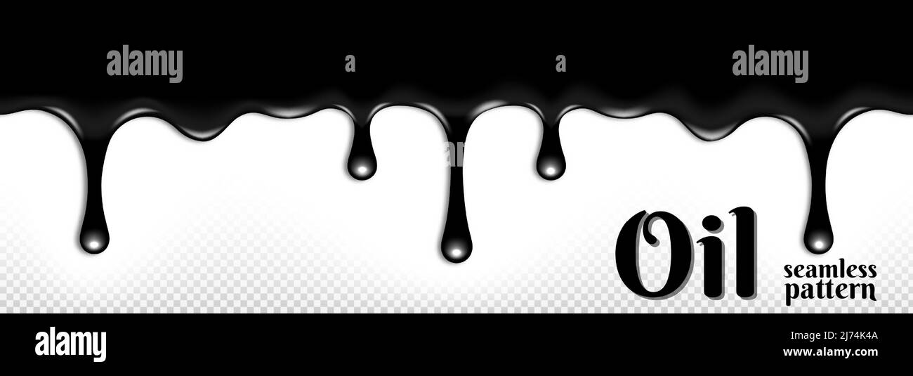 Oil flows from above, horizontal seamless pattern. Isolated on ...