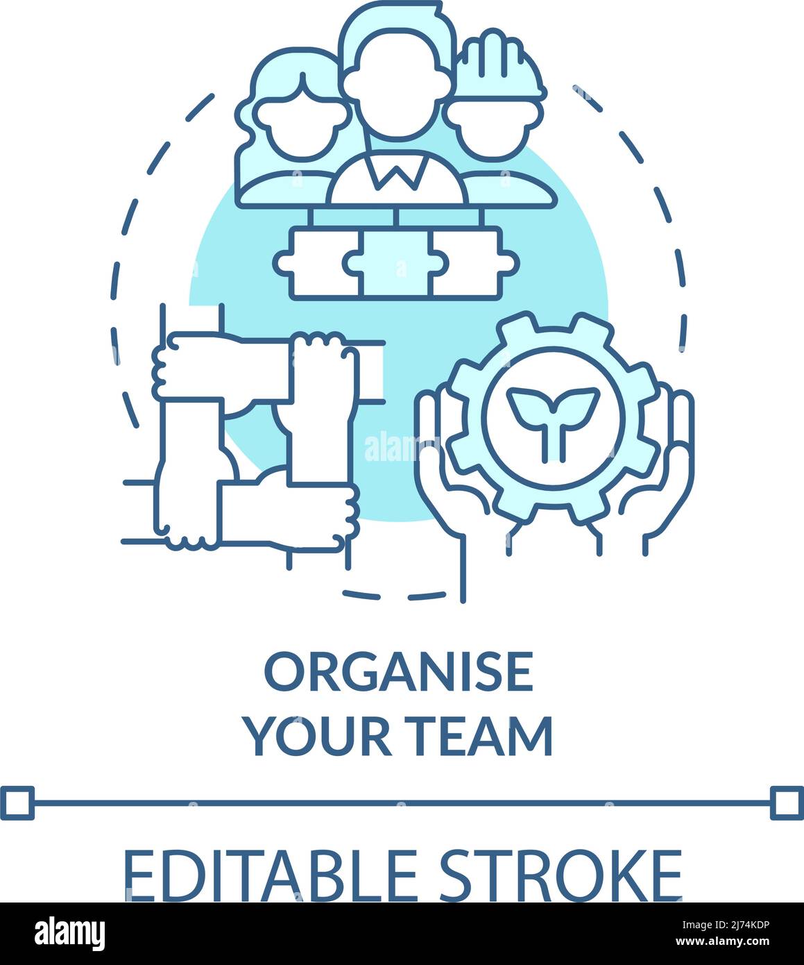 Organize your team turquoise concept icon Stock Vector Image & Art - Alamy