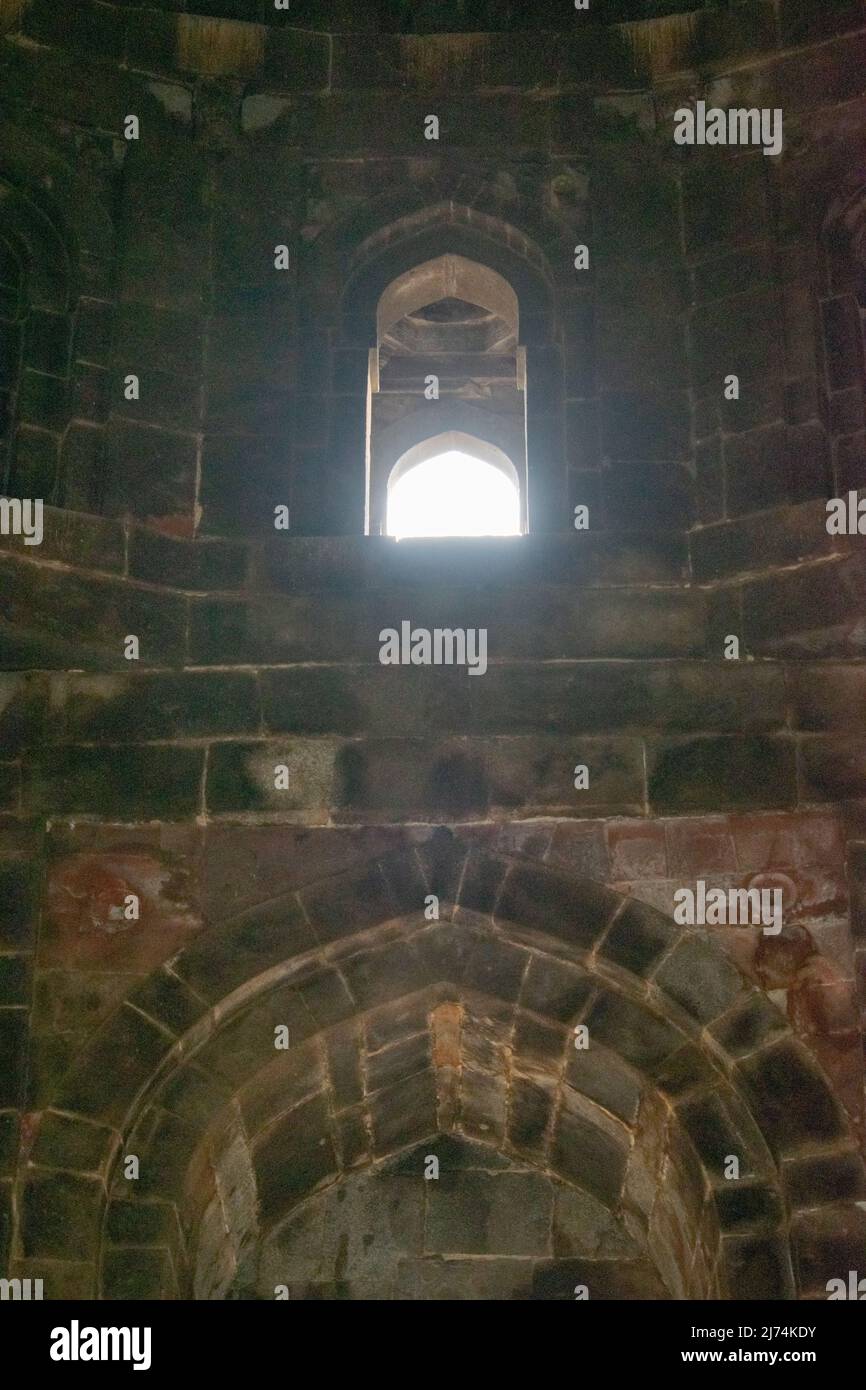 The view of antique type window from the old Indian fort Stock Photo ...