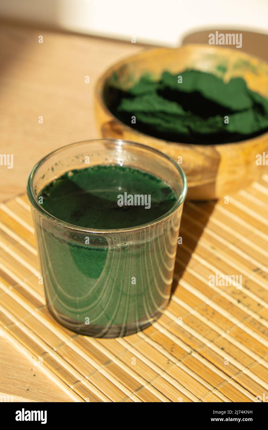 Spirulina blue green algae natural nutritional supplement hi-res stock ...