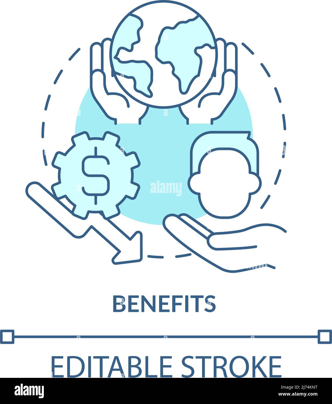 Benefits turquoise concept icon Stock Vector Image & Art - Alamy