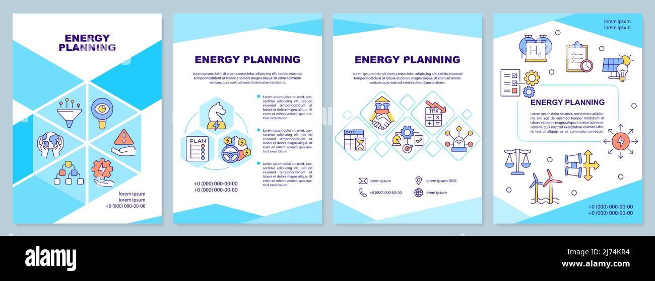 Energy planning turquoise brochure template Stock Vector Image & Art ...