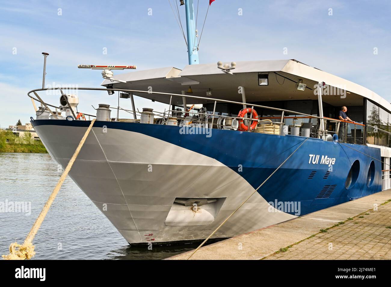 Basel, Switzerland - April 2022: River cruise ship Maya, which is ...