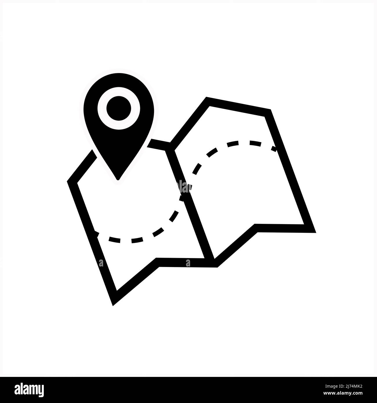 Vector illustration of map icon on white background Stock Vector Image ...