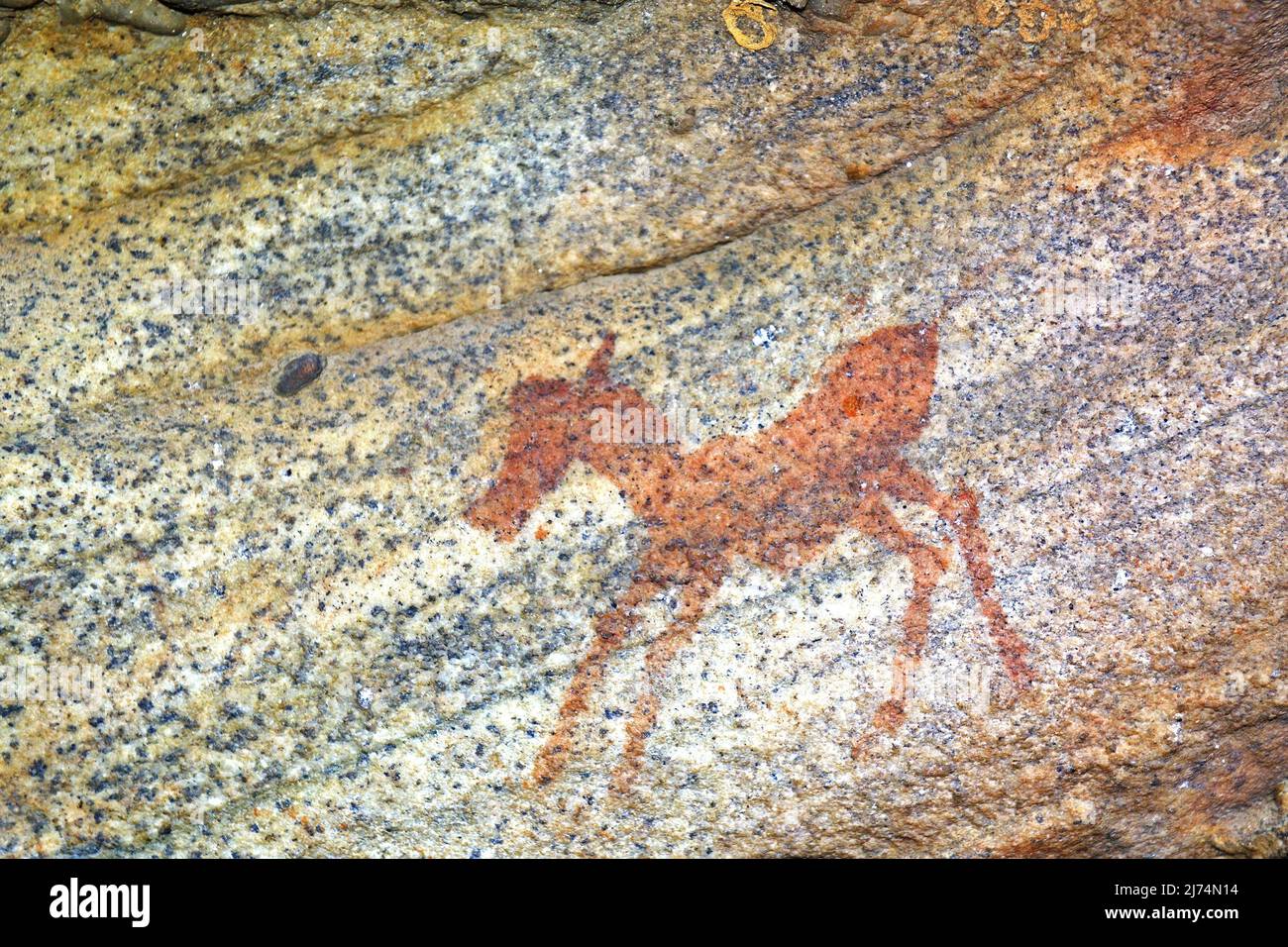 Ancient rock painting of the San, natives of South Africa, Sevilla Rock ...