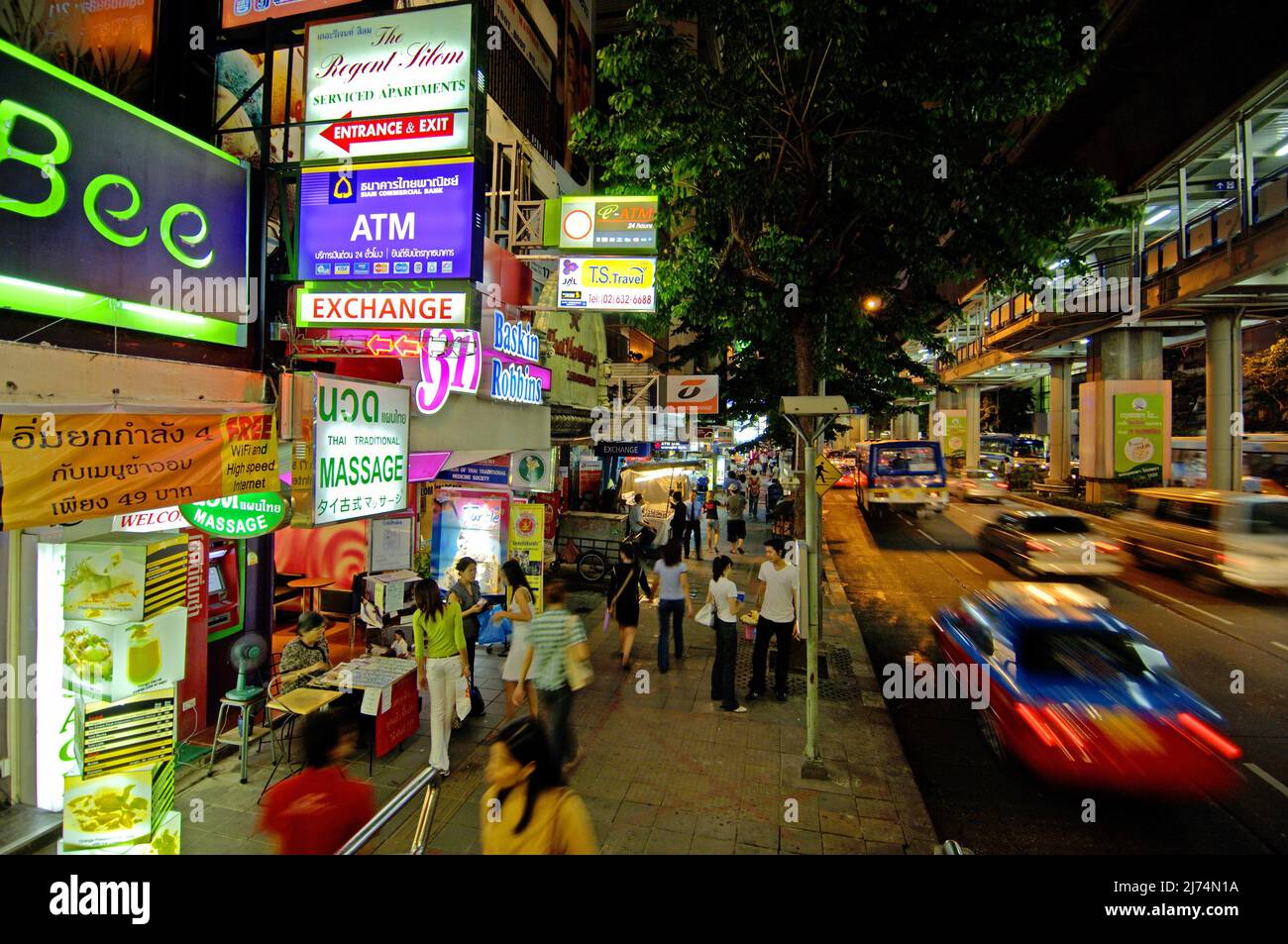 Silom Road, commercial centre of Bangkok, Thailand, Bangkok Stock Photo ...
