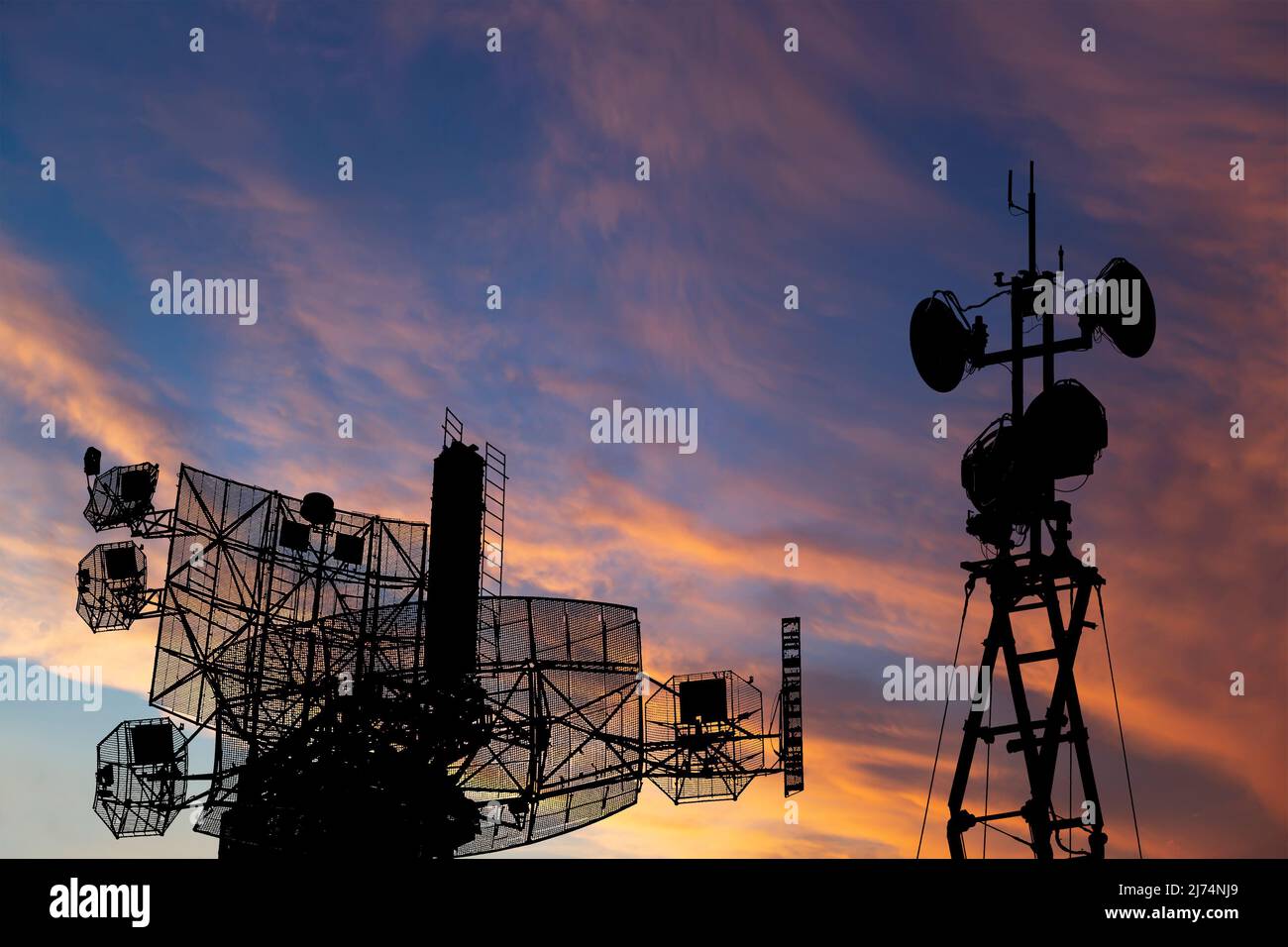 Air defense radars of military mobile anti aircraft systems, modern ...