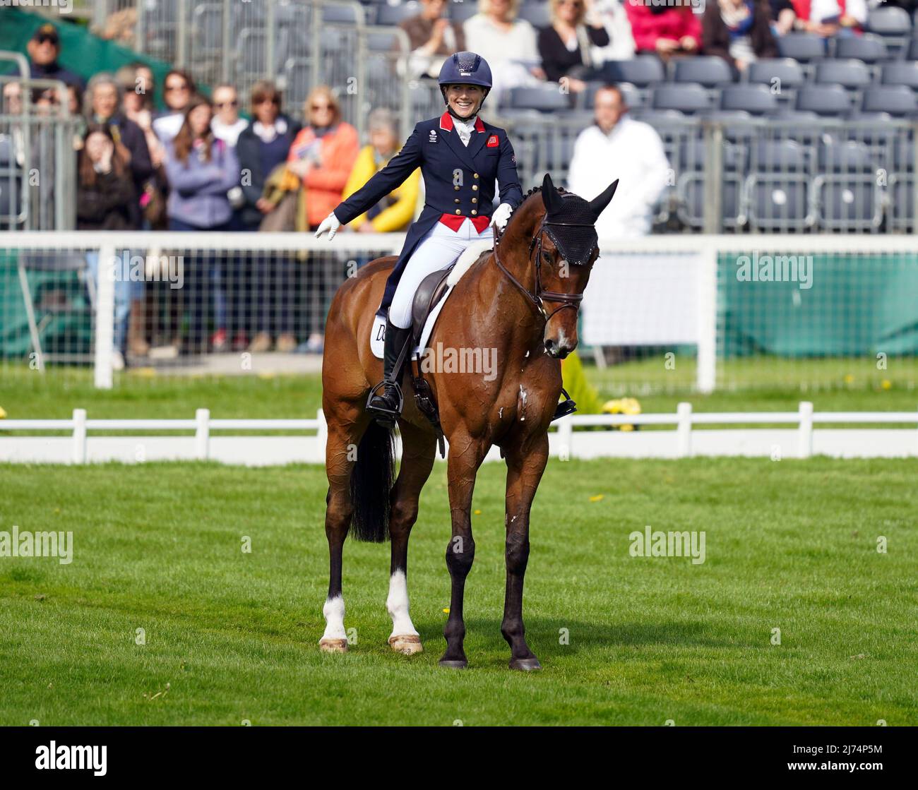 Laura Collett on London 52 during the dressage test on day three of the ...