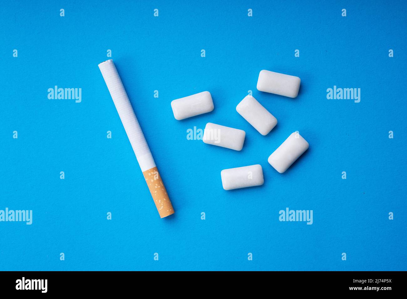 Nicotine Gum Smoking Replacement Pills. Quit Cigarettes Stock Photo - Alamy