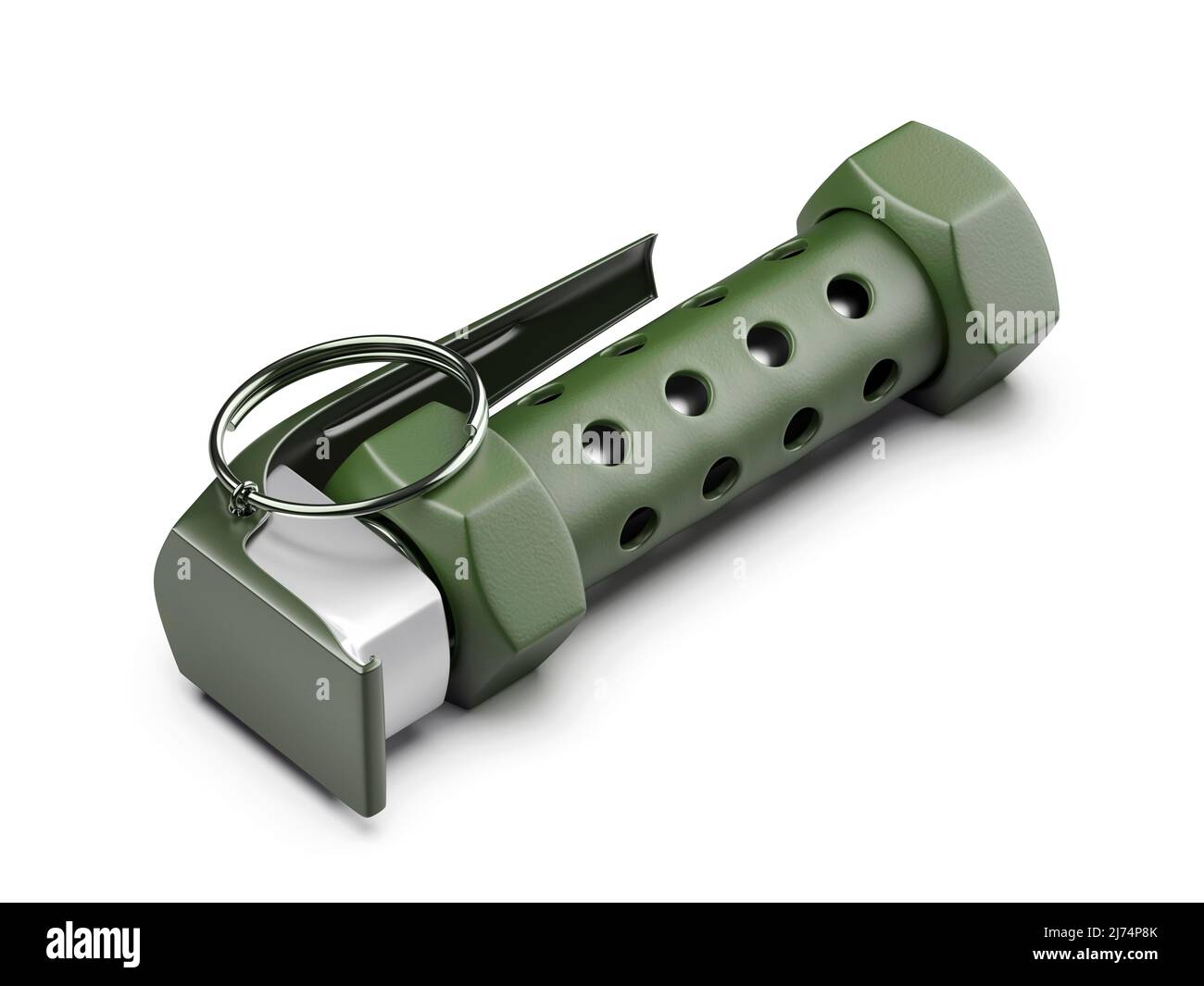 Stun grenade on white background Stock Photo - Alamy