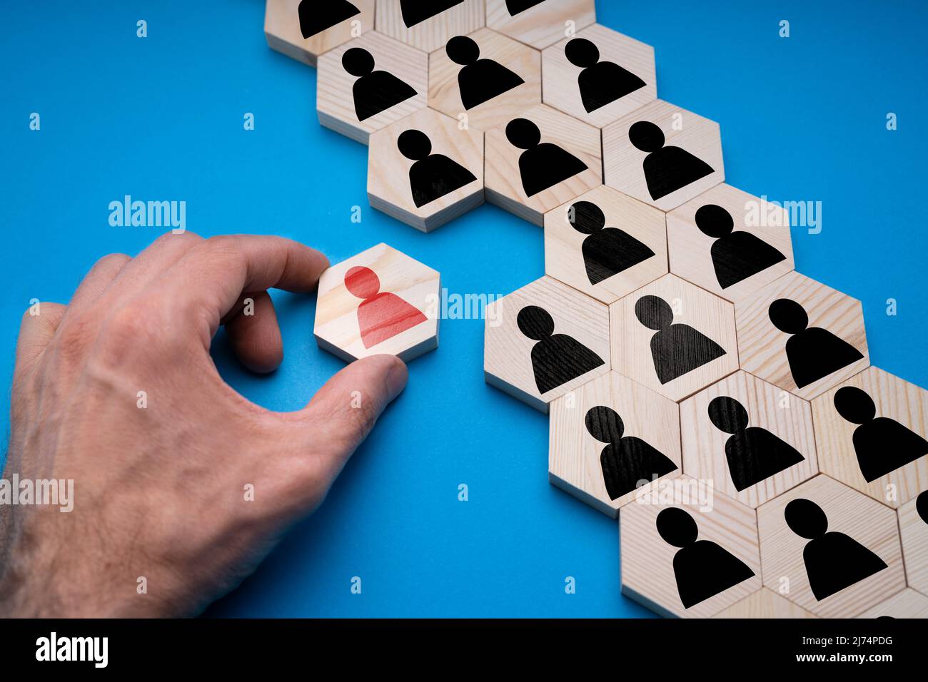 Team Conformist And Disconnecting Candidate Man. Workers Unity Stock ...