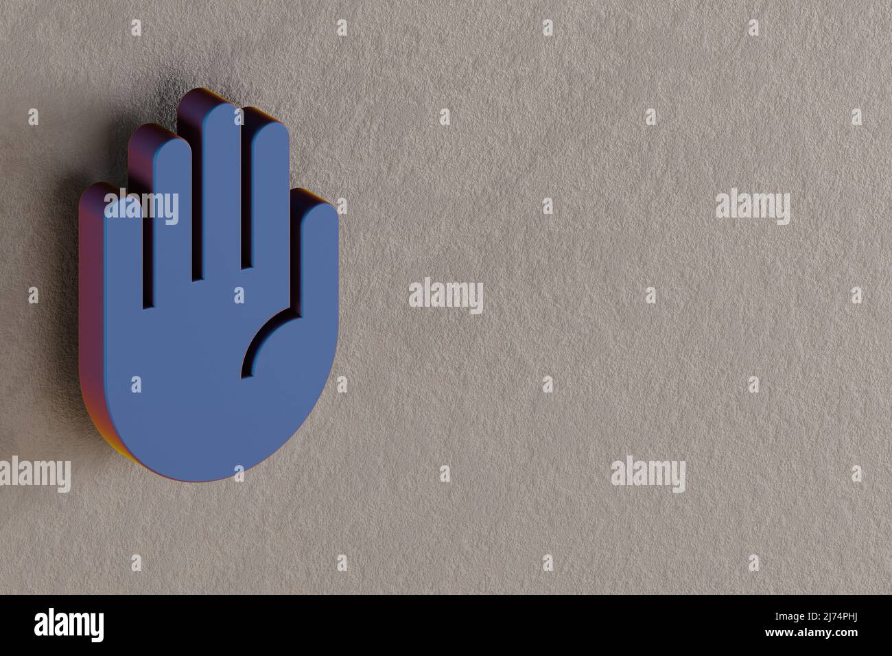 Beautiful abstract illustrations Blue Hand symbol icons on a wall ...