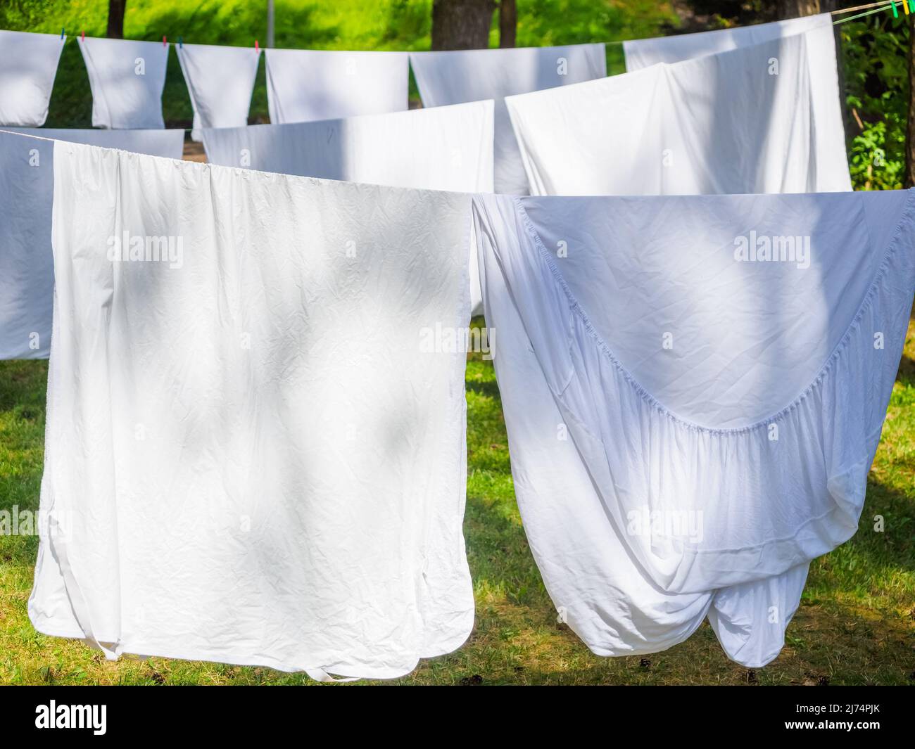 Laundry hanging on the rope hi-res stock photography and images - Alamy