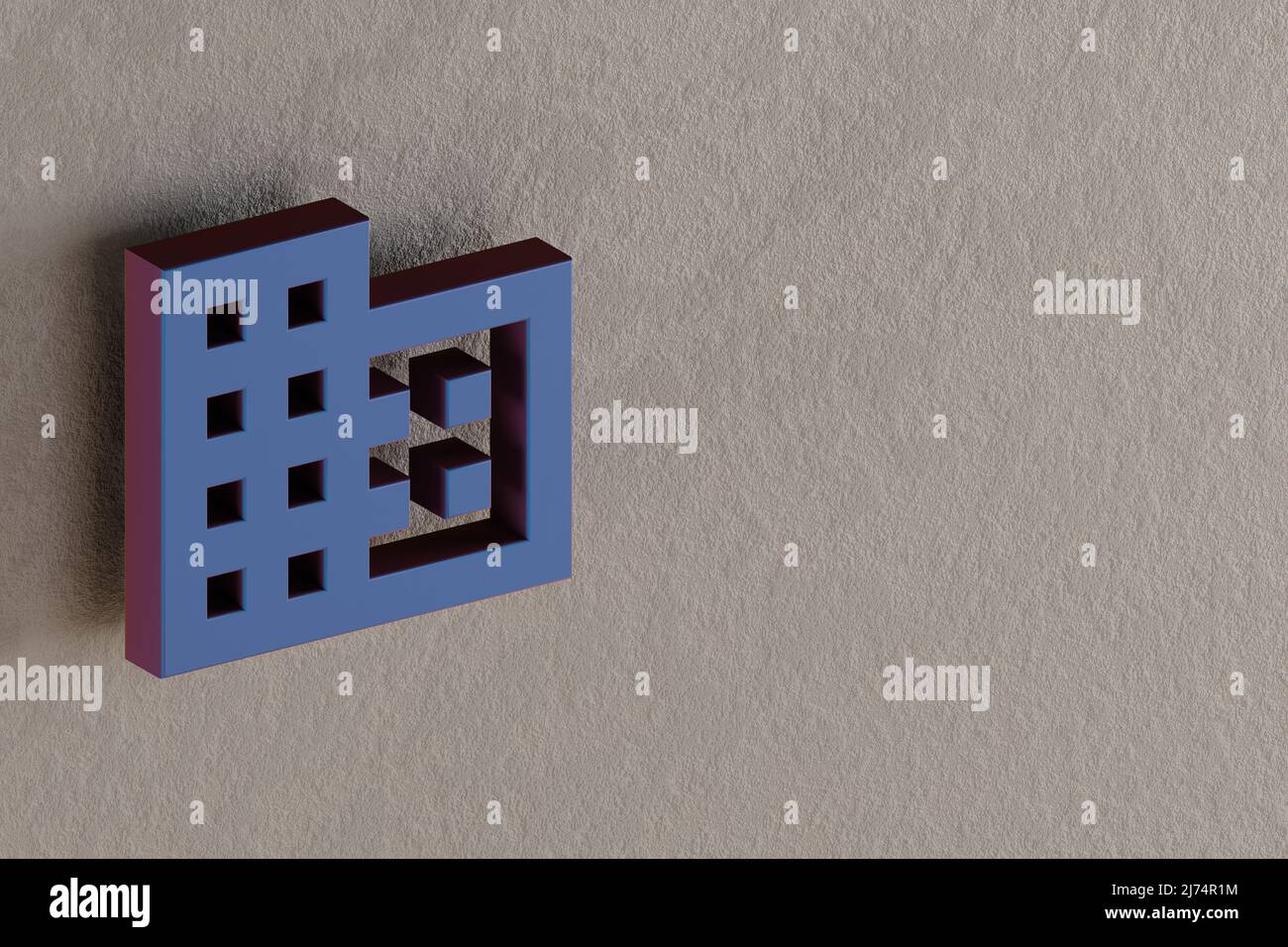 Beautiful abstract illustrations Blue Domain symbol icons on a wall ...