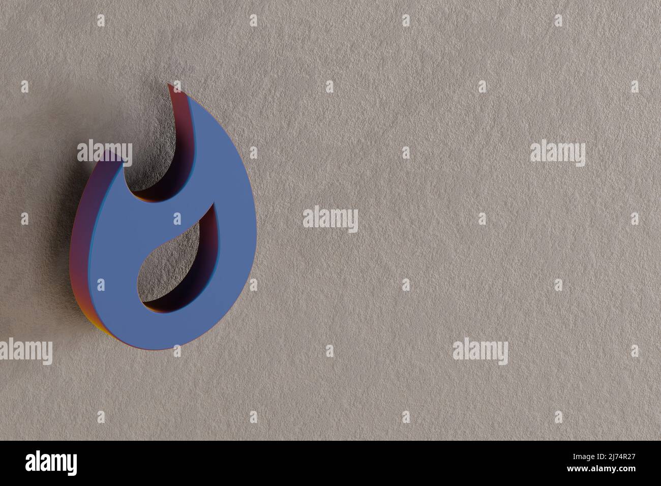 Beautiful abstract illustrations Blue Flame symbol icons on a wall ...