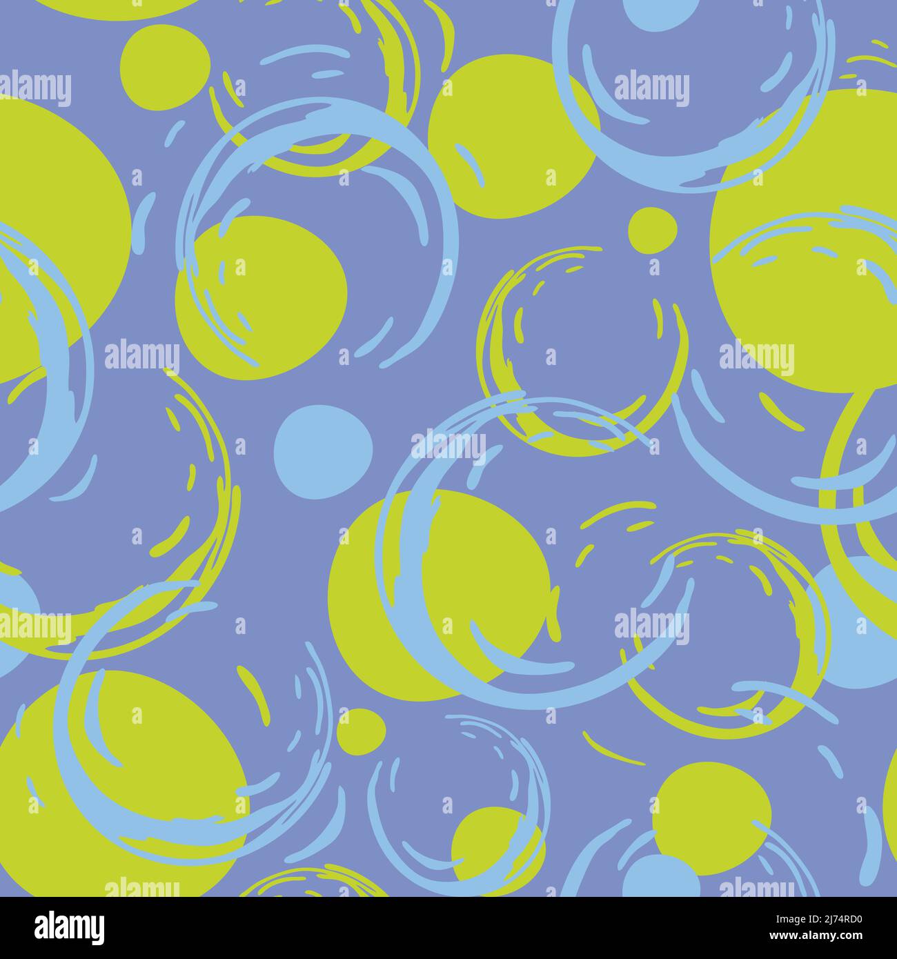 Seamless vector pattern with colour stains on blue background. Artistic ...