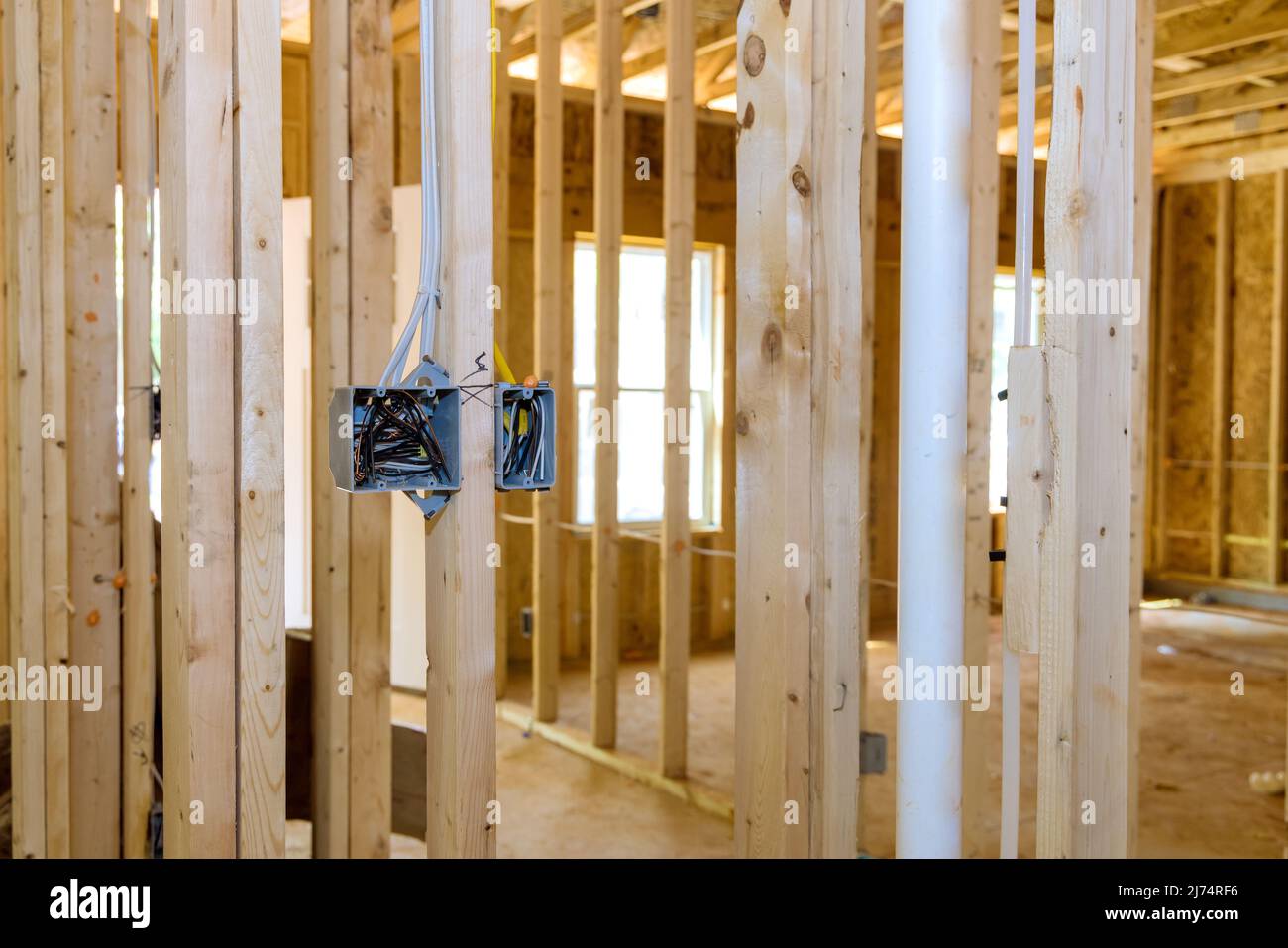 Installing electric sockets on the wall new home new home construction ...