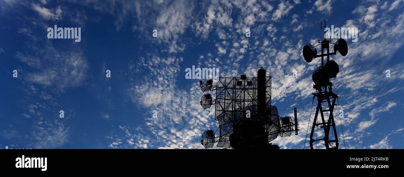 Air defense radars of military mobile anti aircraft systems, modern ...