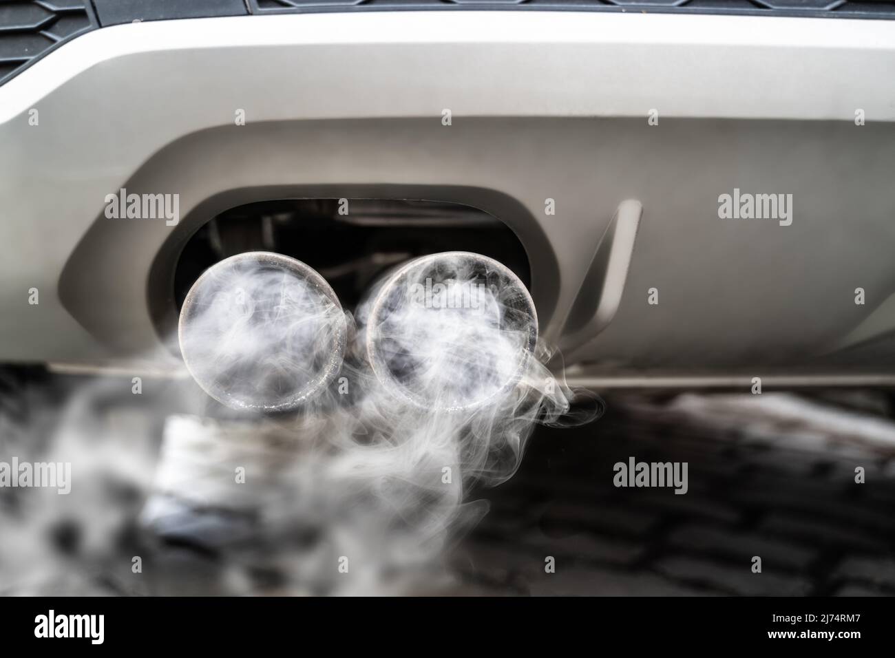 Dirty Engine Motor Exhaust. Vehicle Emission Pollution Stock Photo - Alamy