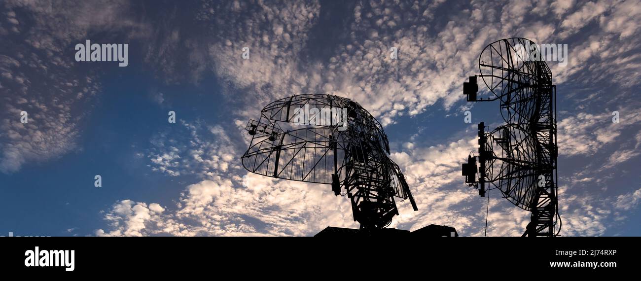 Air defense radars of military mobile anti aircraft systems, modern ...